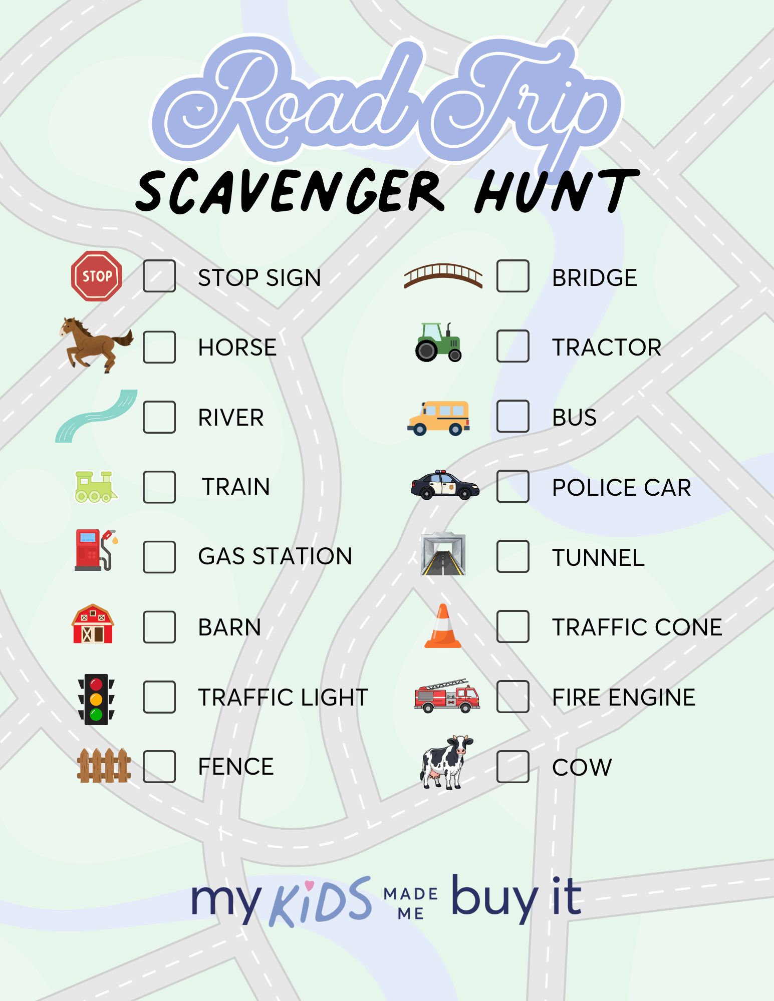 Road Trip Scavenger Hunt